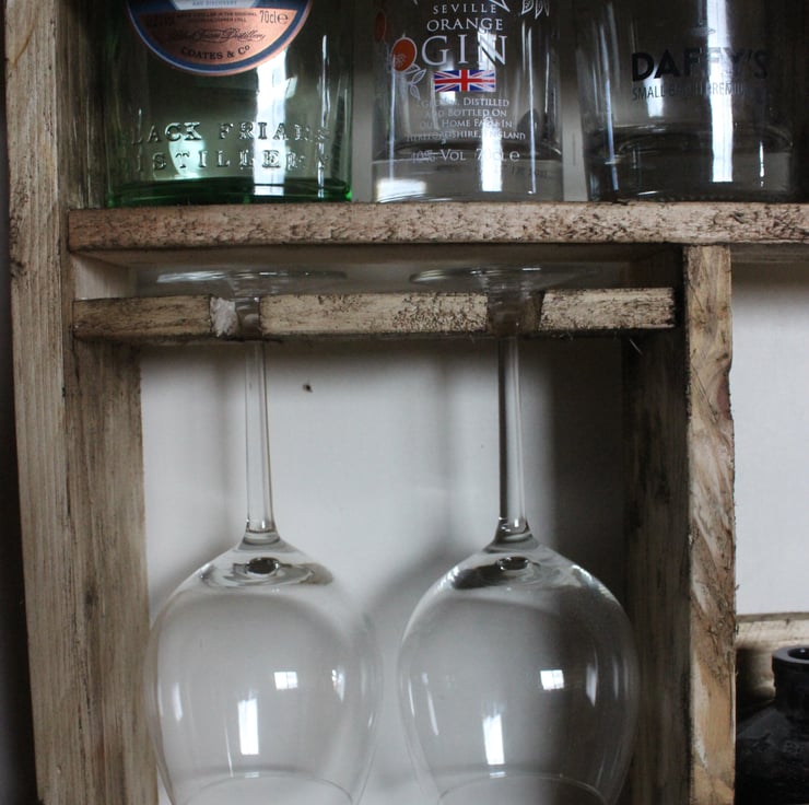 Gin rack, 9 bottles & 6 goblet glasses stor... - Folksy