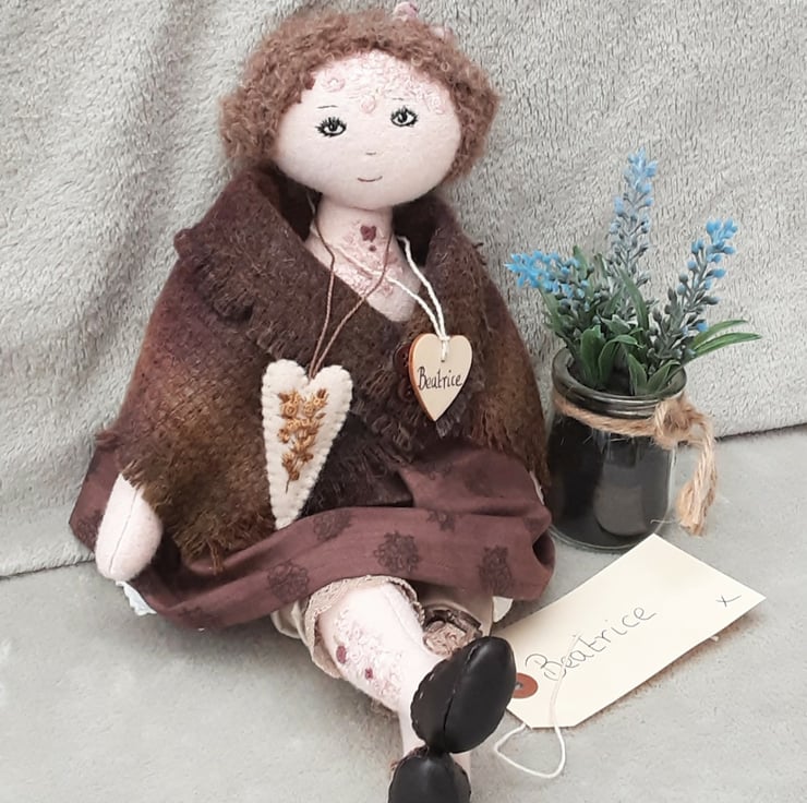 Hand Embroidered Victorian doll, a heritage sty... - Folksy