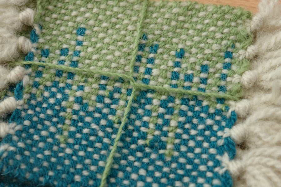 Hand Woven Wool Coasters - Set of 4 - turquoise... - Folksy
