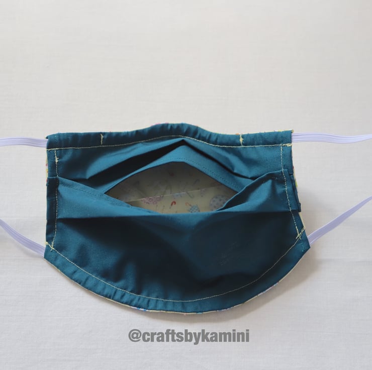 Washable face covering with nose wire and filte... - Folksy