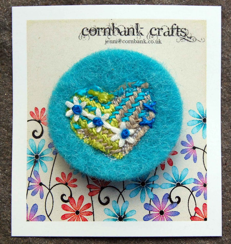 Scottish Felt and Fabric Brooch - Folksy