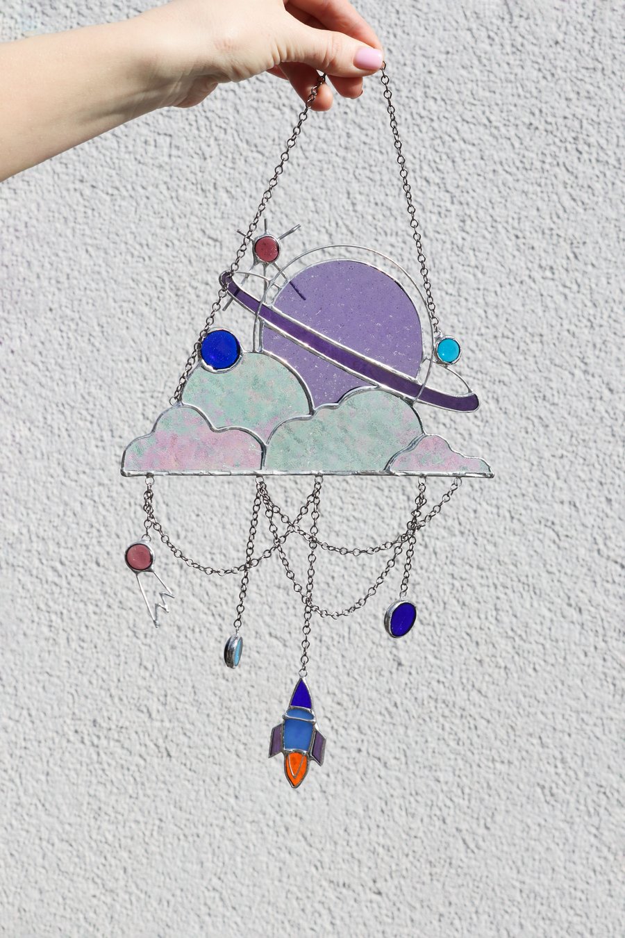 Dreamcatcher Cosmic landscape Purple Saturn in ... - Folksy