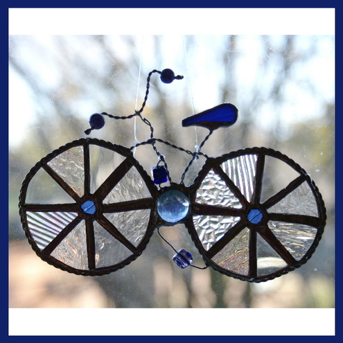 Bicycle - Stained Glass Suncatcher - Folksy