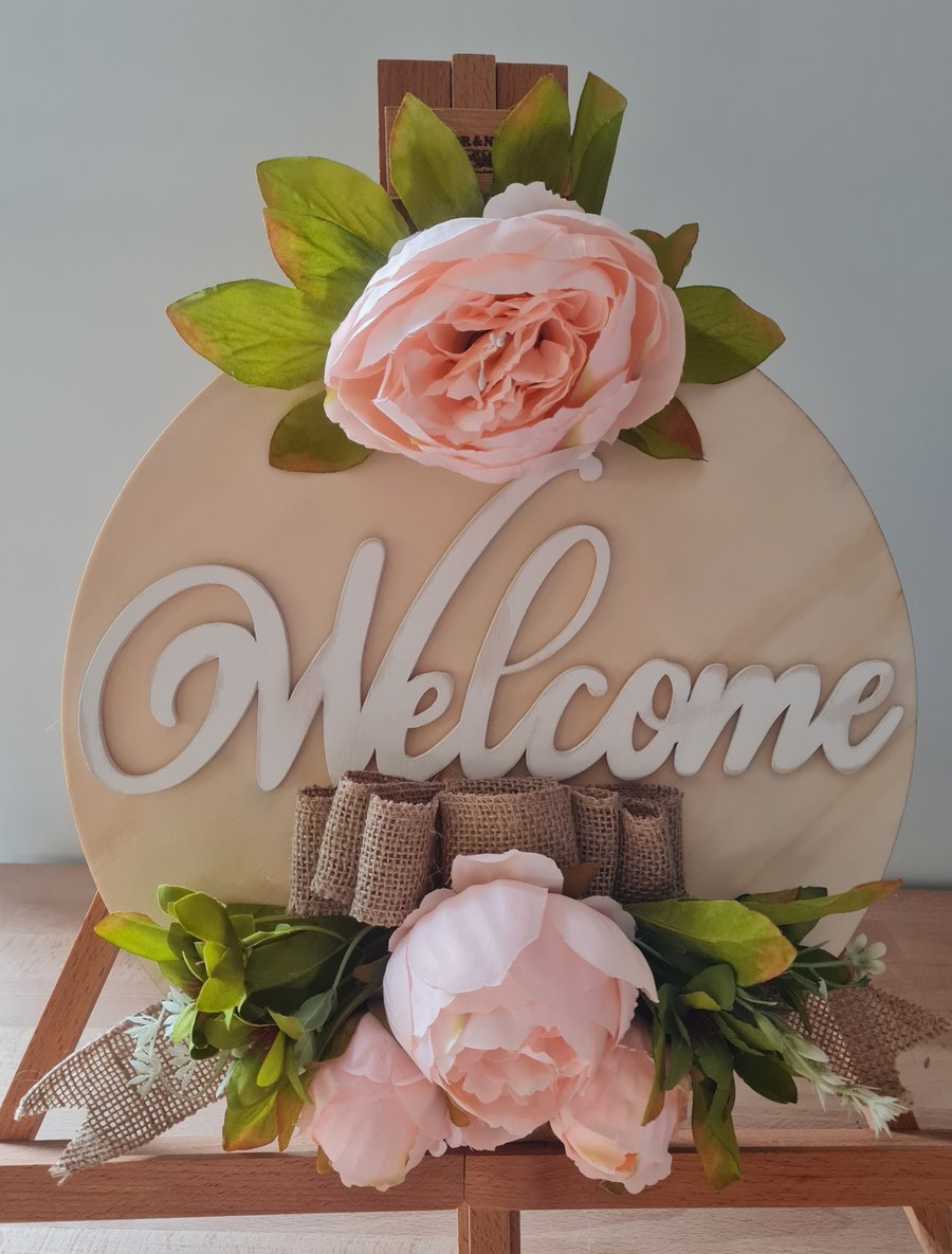 Floral Welcome sign - Folksy