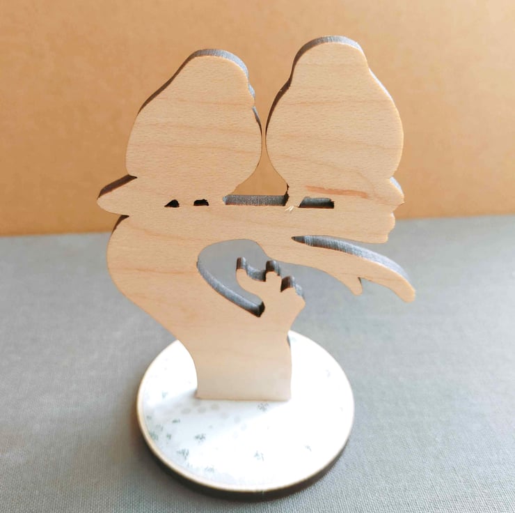 Wooden Standee - Robins on a tree branch (Appro... - Folksy