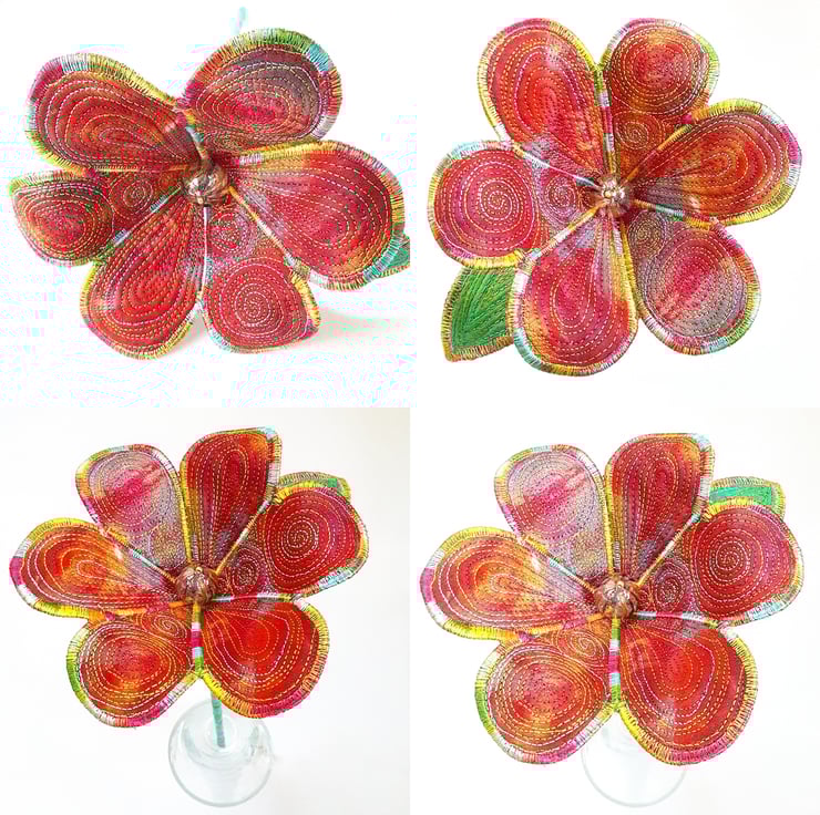 Textile Art Flower - Folksy