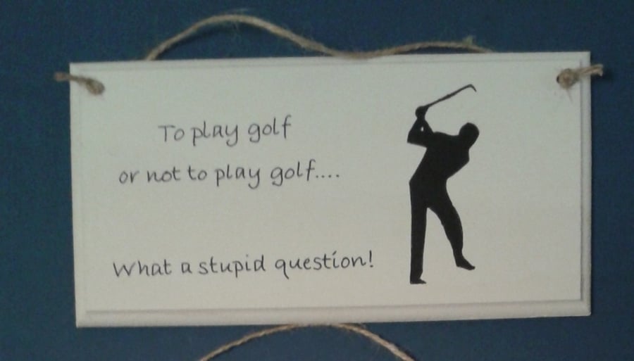 Golf Activity Plaque -SALE ITEM 40% off - Folksy