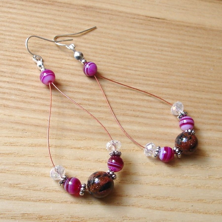 Sparkly Loop Bead Earrings - Folksy