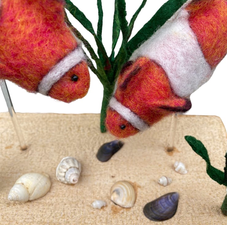 Felted clown fish, needle felted woollen sculpture - Folksy
