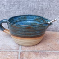 Batter mixing pouring bowl hand thrown jug ston... - Folksy