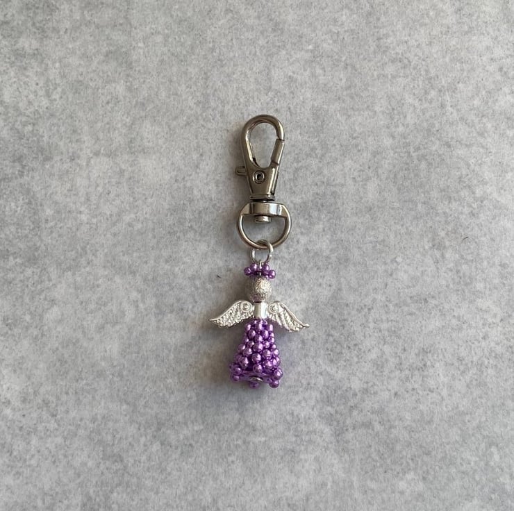 Handmade Guardian Angel Bag Charm. Purple - Folksy