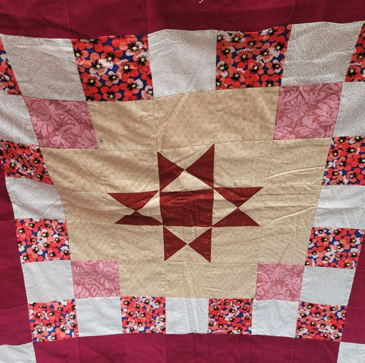 Homemade Ohio star patchwork quilt. 63" sq... - Folksy
