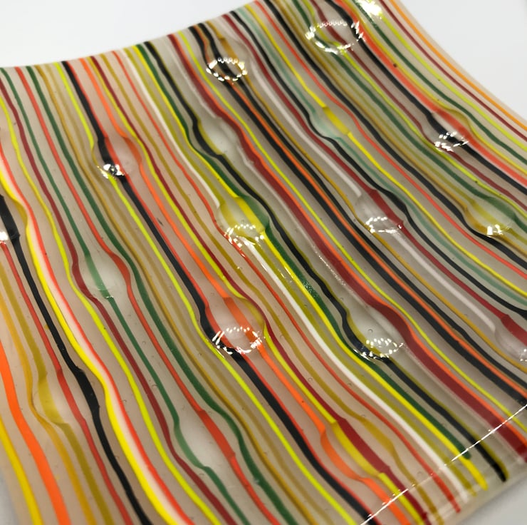 Fused Glass Bubbles small platter - Folksy