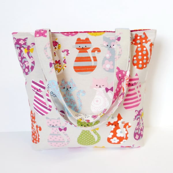 Small Tote bag, Cats. - Folksy