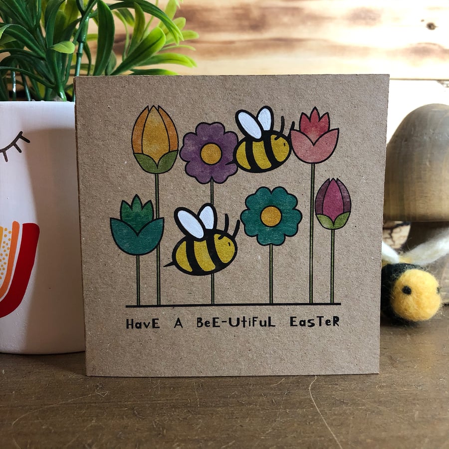 Bee Card, Easter Card, Have a Bee-utiful Easter... - Folksy