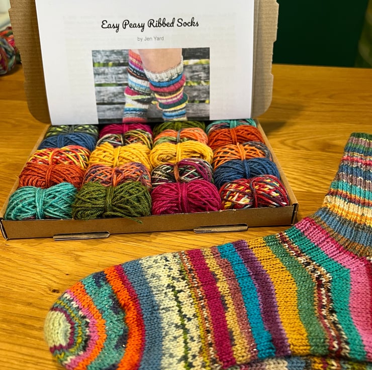 Easy Peasy Ribbed Socks Kit by Jen Yard every.t... - Folksy