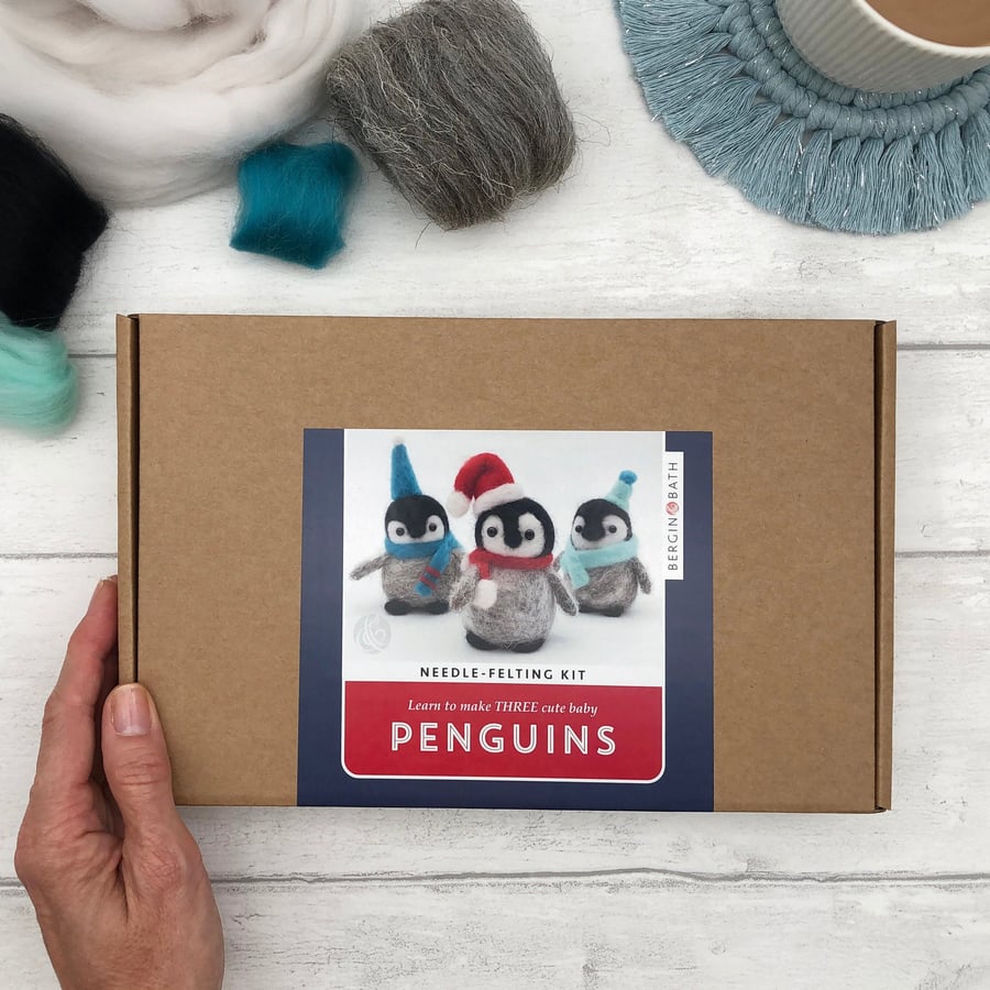 Needle Felting Kit - Baby Penguins. Make THREE ... - Folksy