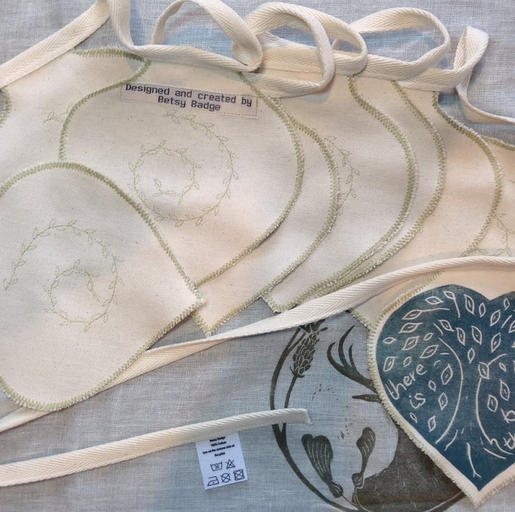 Hand printed Tree Bunting made to order - Folksy