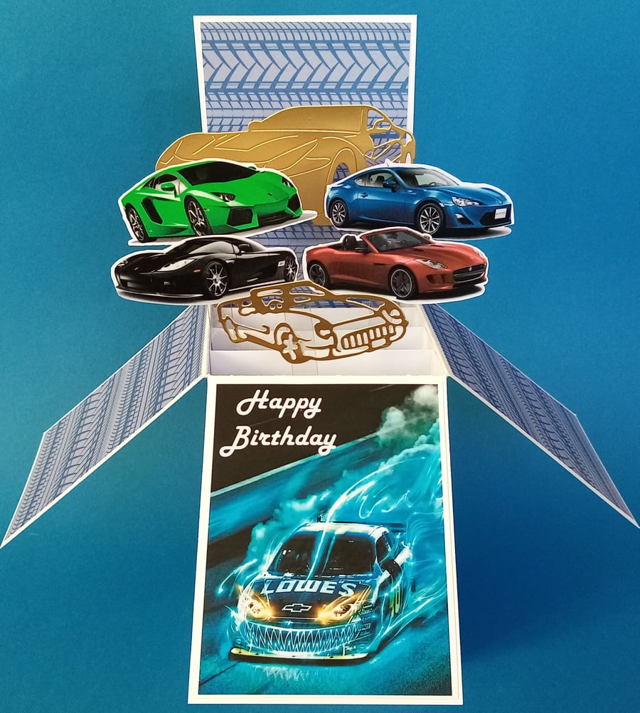 Birthday Card with Cars - Folksy
