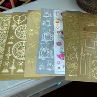 Set of 7 peel off stickers assorted designs. - Folksy