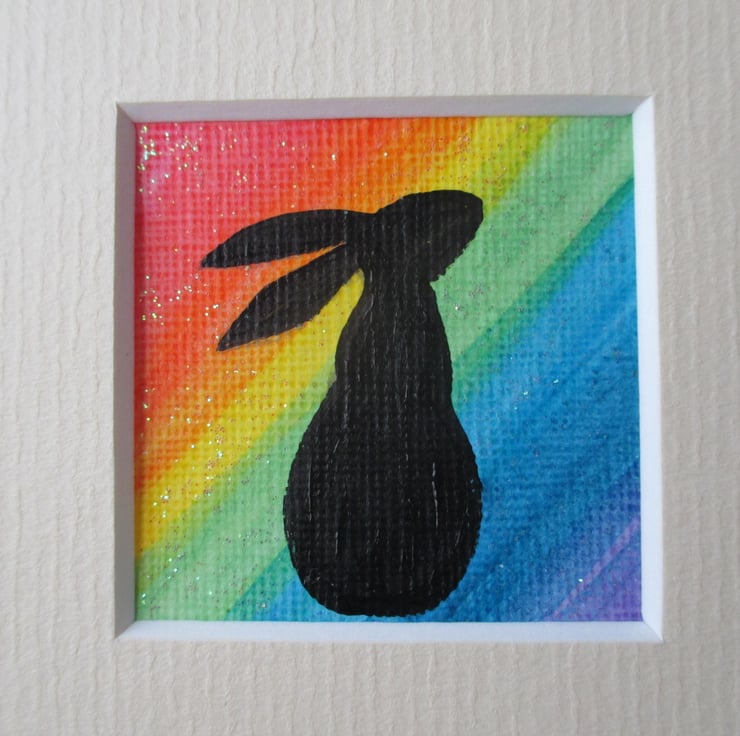 SALE Bunny Rabbit Rainbow Bridge Memorial Paint... - Folksy