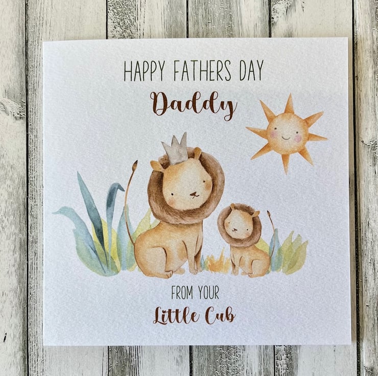 Fathers Day Card Jungle Lion Themed Fathers Day... - Folksy