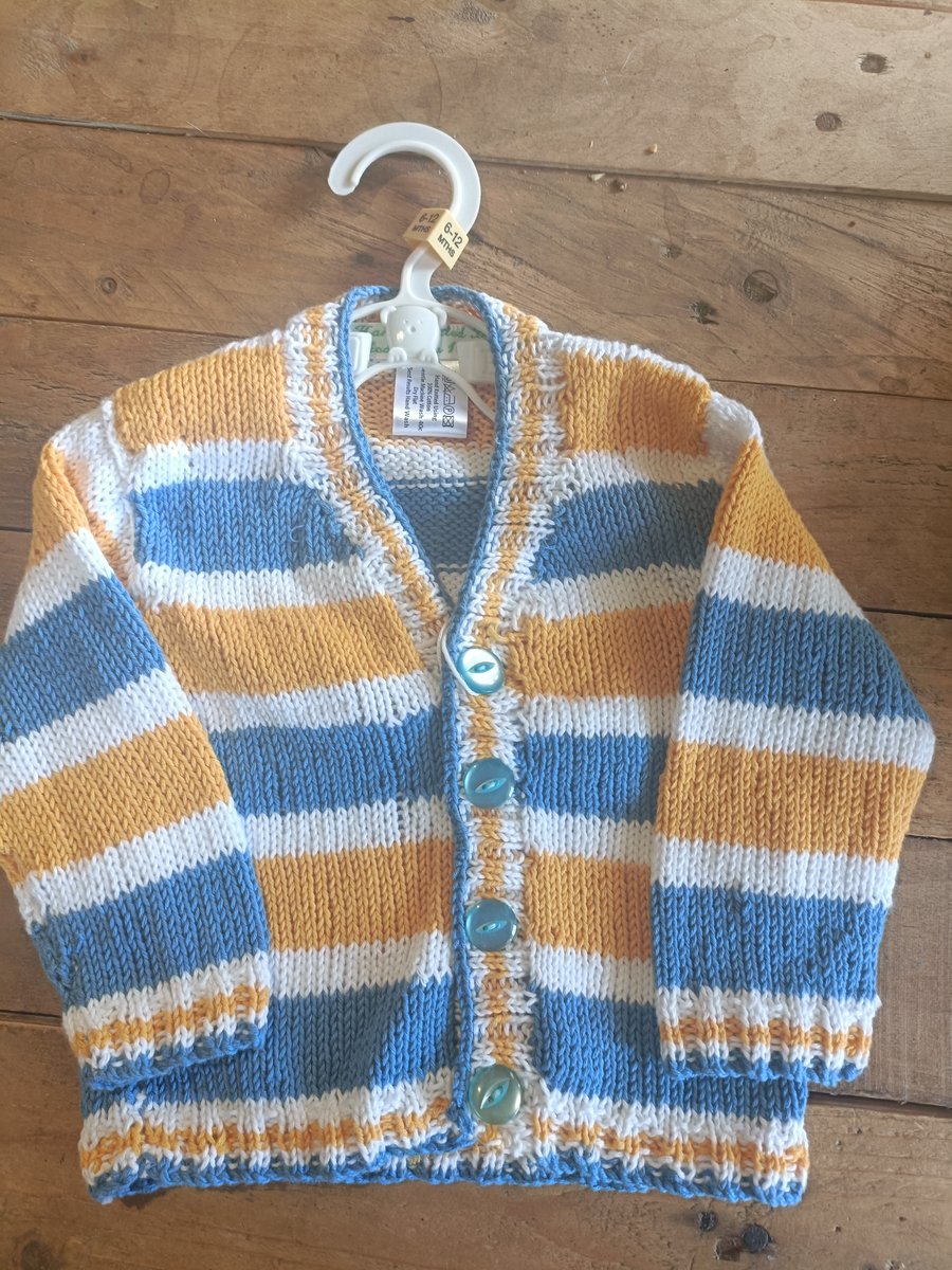 Hand Knitted childrens cotton cardigan - Folksy