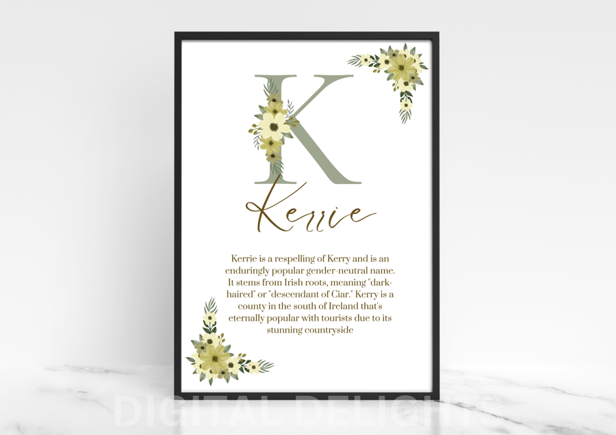 Personalised Meaning of Name Childrens Adults P... - Folksy