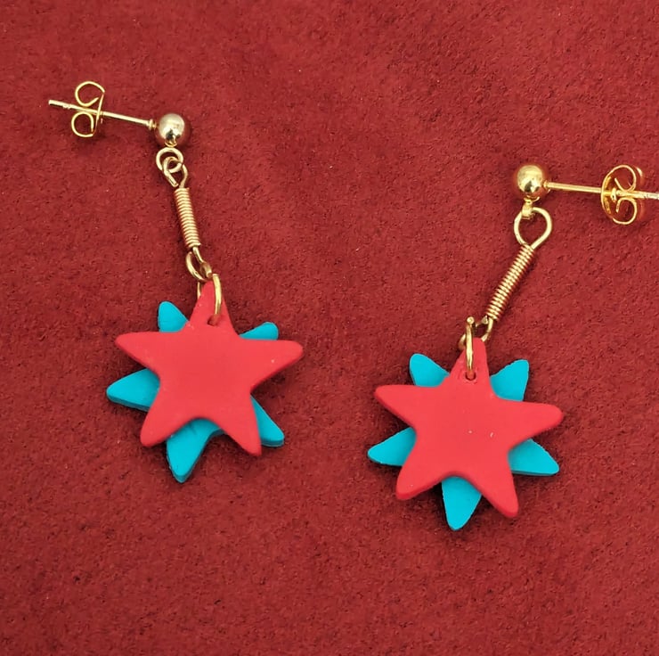 Overlapped polymer clay stars - Folksy