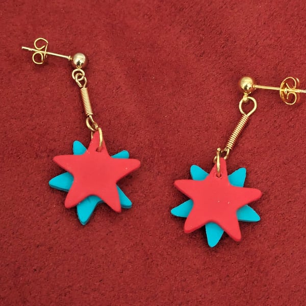 Overlapped polymer clay stars - Folksy