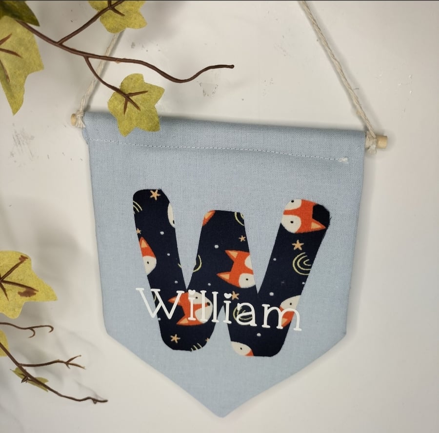 Name pennant. Initial pennant. Name banner. Per... - Folksy