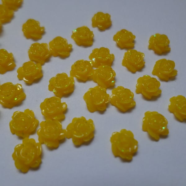 50 x Resin Flatback Cabochons - 5mm - Flower - ... - Folksy
