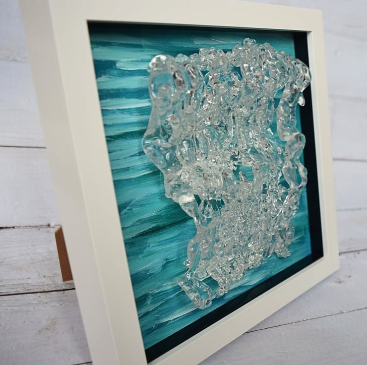 Handmade Waves inspired Fused Glass Wall Art. H... - Folksy