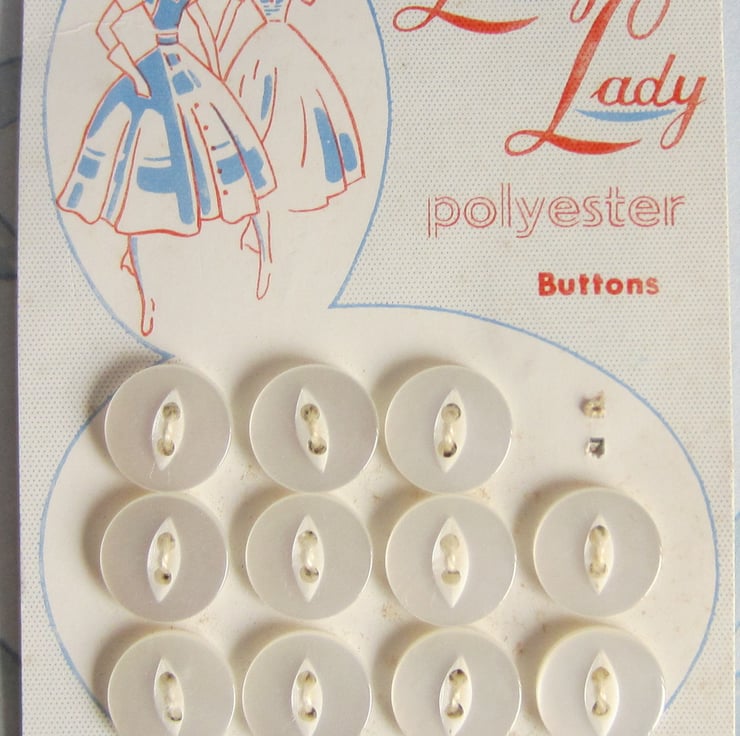 3 Cards of Vintage Lucky Lady Buttons - Folksy