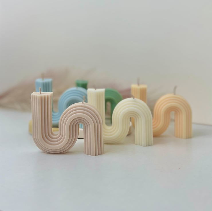 Geometric Wavy Soy Wax Decorative Candle - 2 Wi... - Folksy