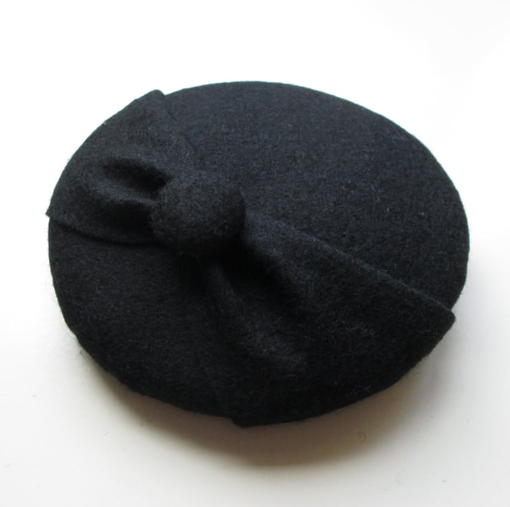 Mini Black Button Hat - Black Fascinator, Mini ... - Folksy