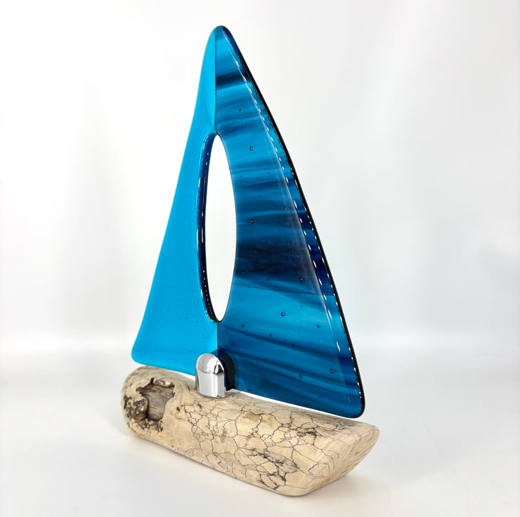 Beautiful Fused Glass & Drift Wood Sailing ... - Folksy