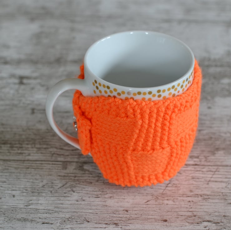 Basket Weave Knitted Mug Hug Cosy - Folksy