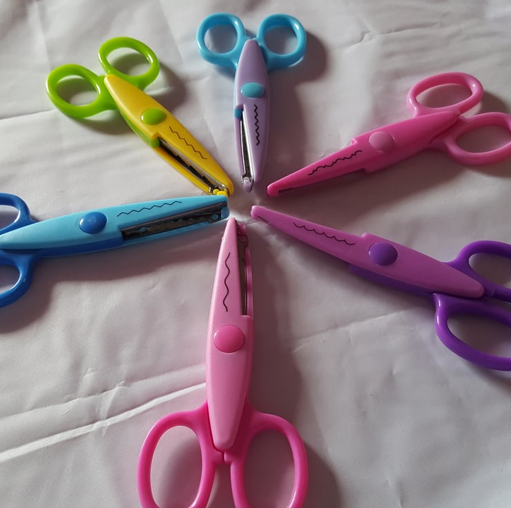 6pc Children's Craft Scissors Set - Mixed Colou... - Folksy