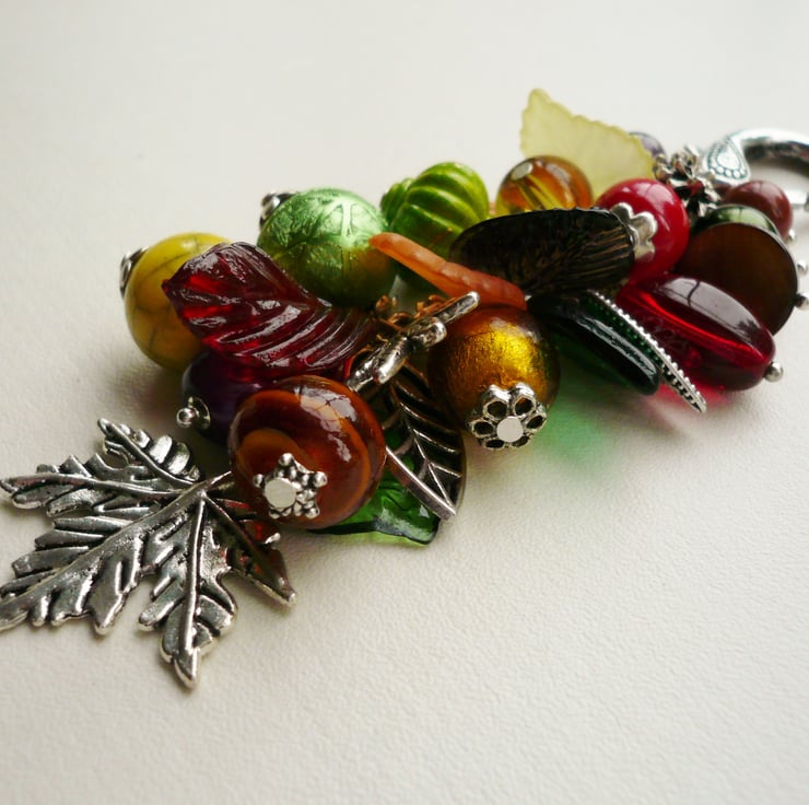 Autumn Leaves and Berries Handbag Charm KCJ457 - Folksy