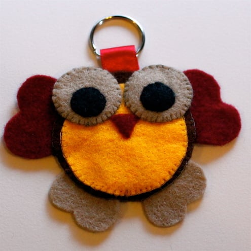 Cute Owl Felt Key Ring - Folksy