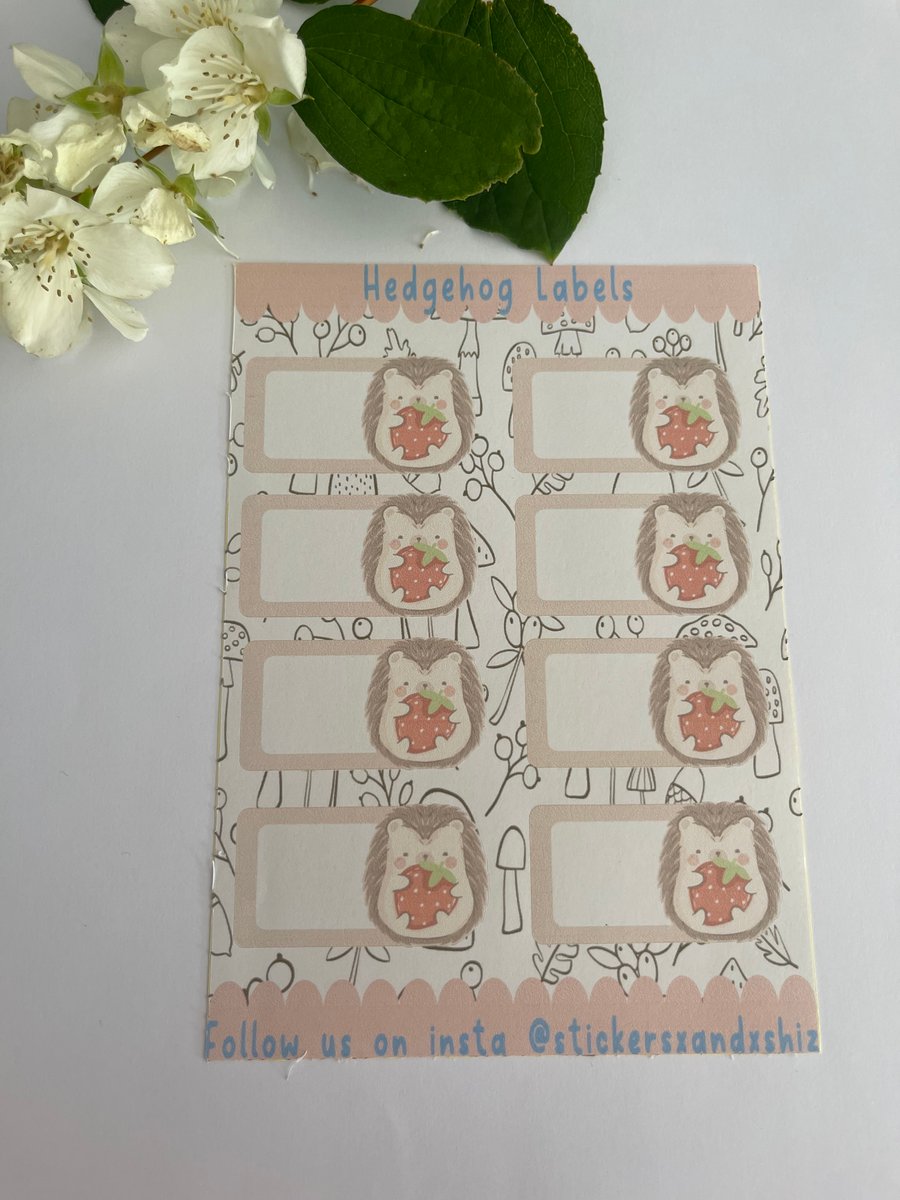 Hedgehog Sticky Labels, stickers, labels, gift ... - Folksy