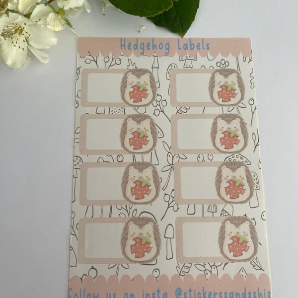Hedgehog Sticky Labels, stickers, labels, gift ... - Folksy
