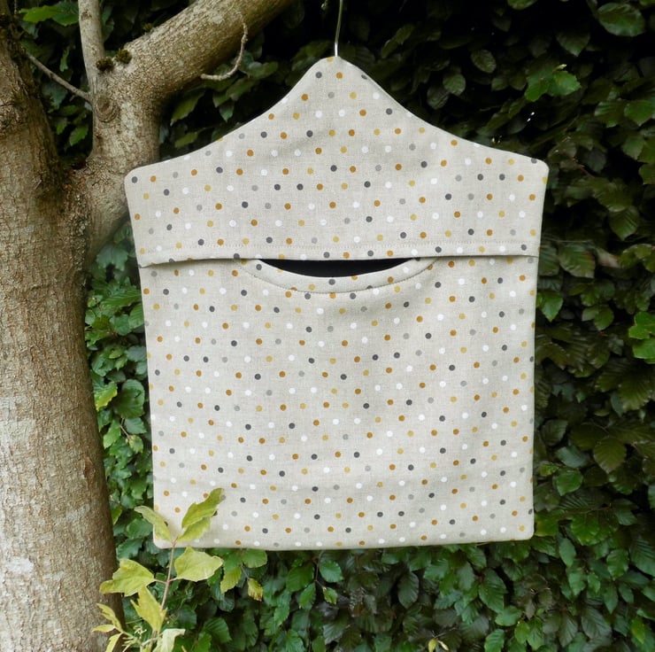 Peg bag in fun washing line wash day fabric clo... - Folksy