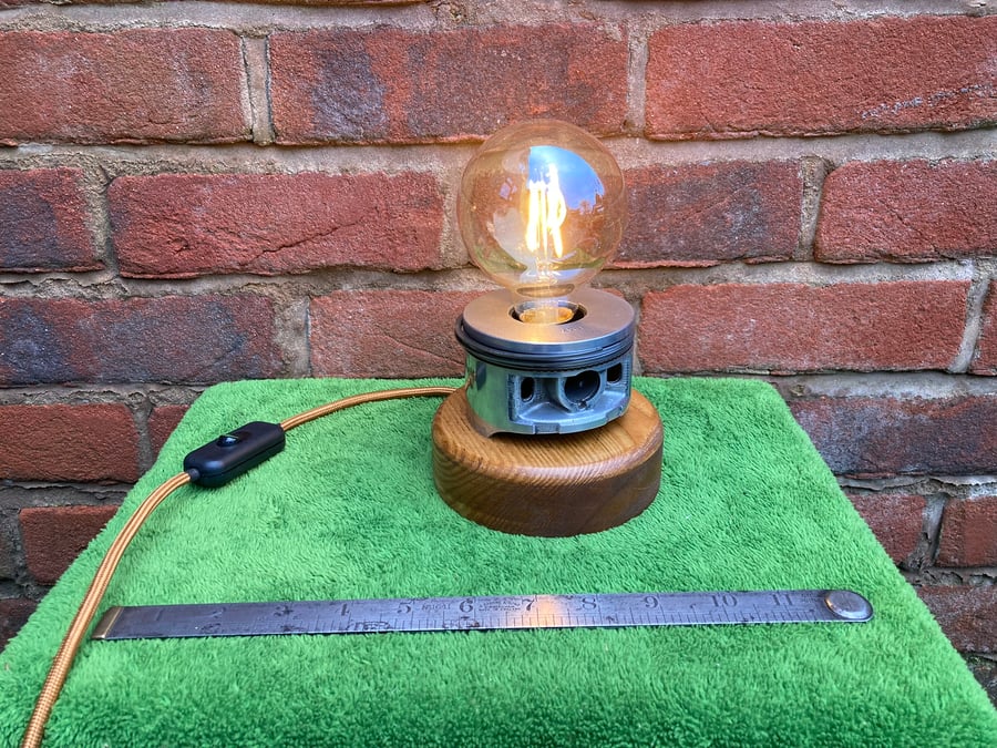 Decorative Table Lamp, Upcycled 400cc Quad Piston - Folksy