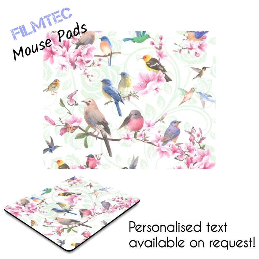 Flower Birds Artistic Inspired Personalised Mou... - Folksy