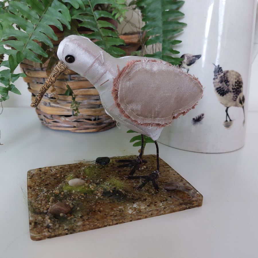 Wader inspired bird soft sculpture ornament dec... - Folksy
