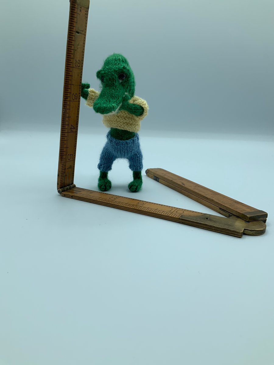 Hand Knitted Baby Croc Doll - Dot Pebbles Pattern - Folksy