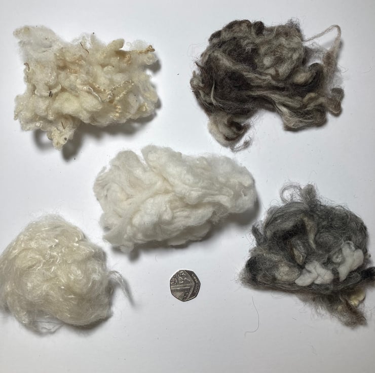 Bundle of various fibres for felting or fibre art - Folksy
