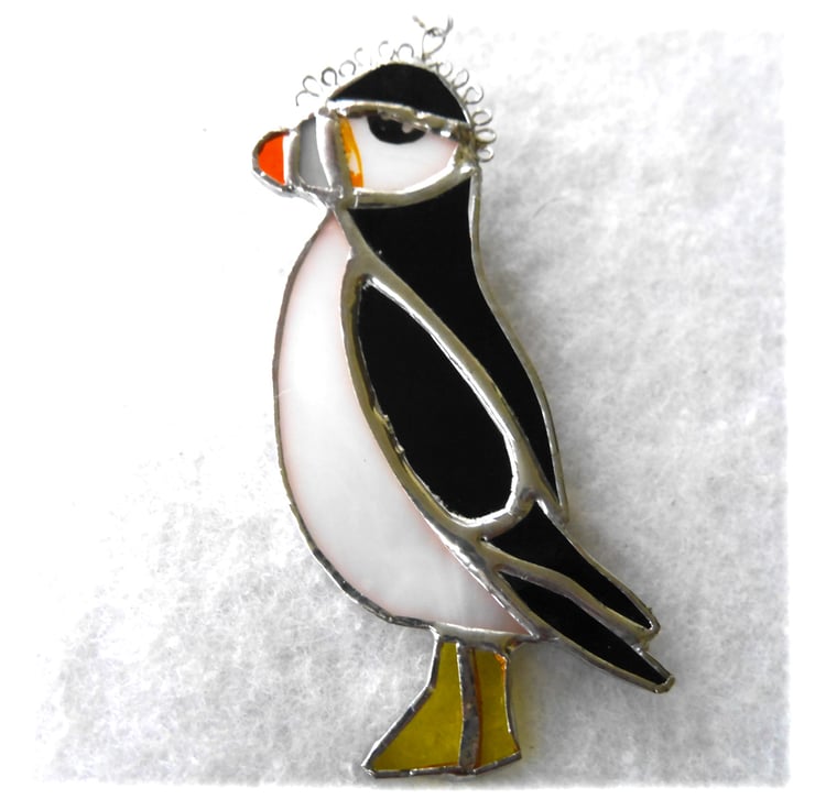 Puffin Bird Suncatcher Stained Glass Handmade B... - Folksy